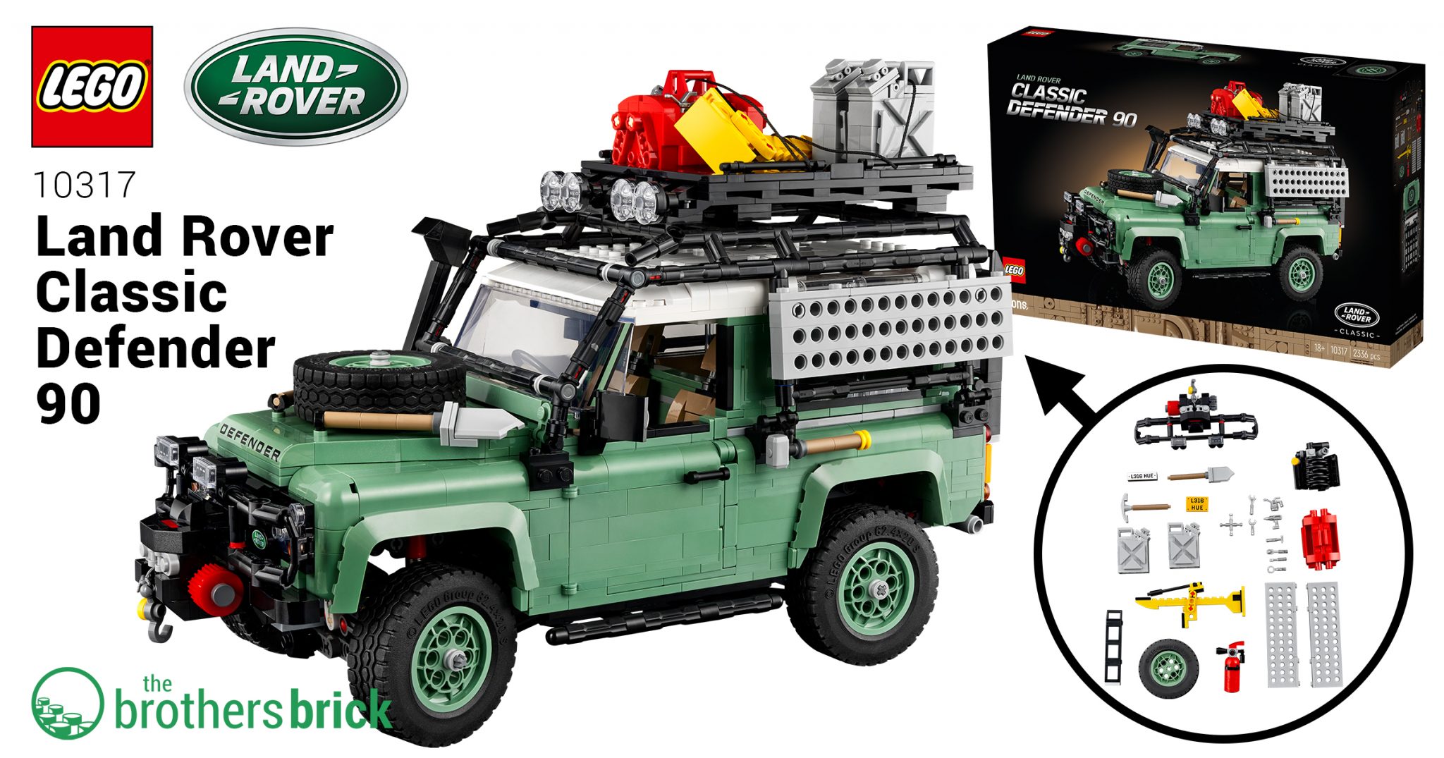 LEGO Icons reveals 10317 Land Rover Classic Defender 90 with 2,336 ...